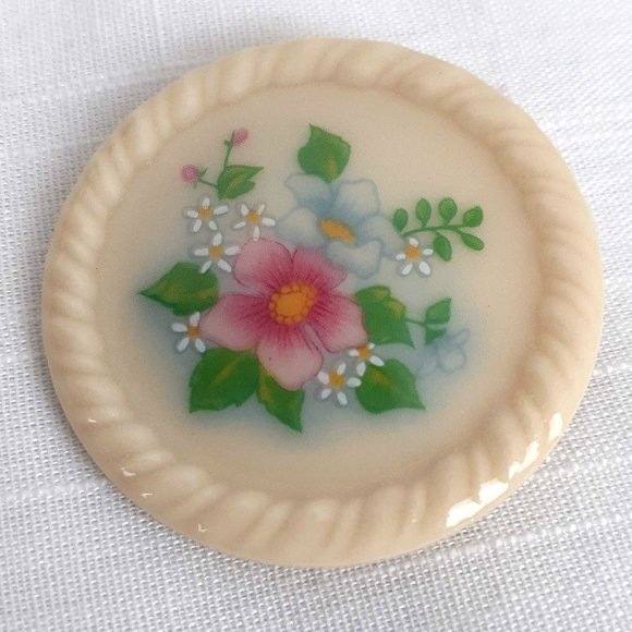 Avon | Accessories | Vintage Avon Brooch Pin Round With Roses Scarf Pin ...